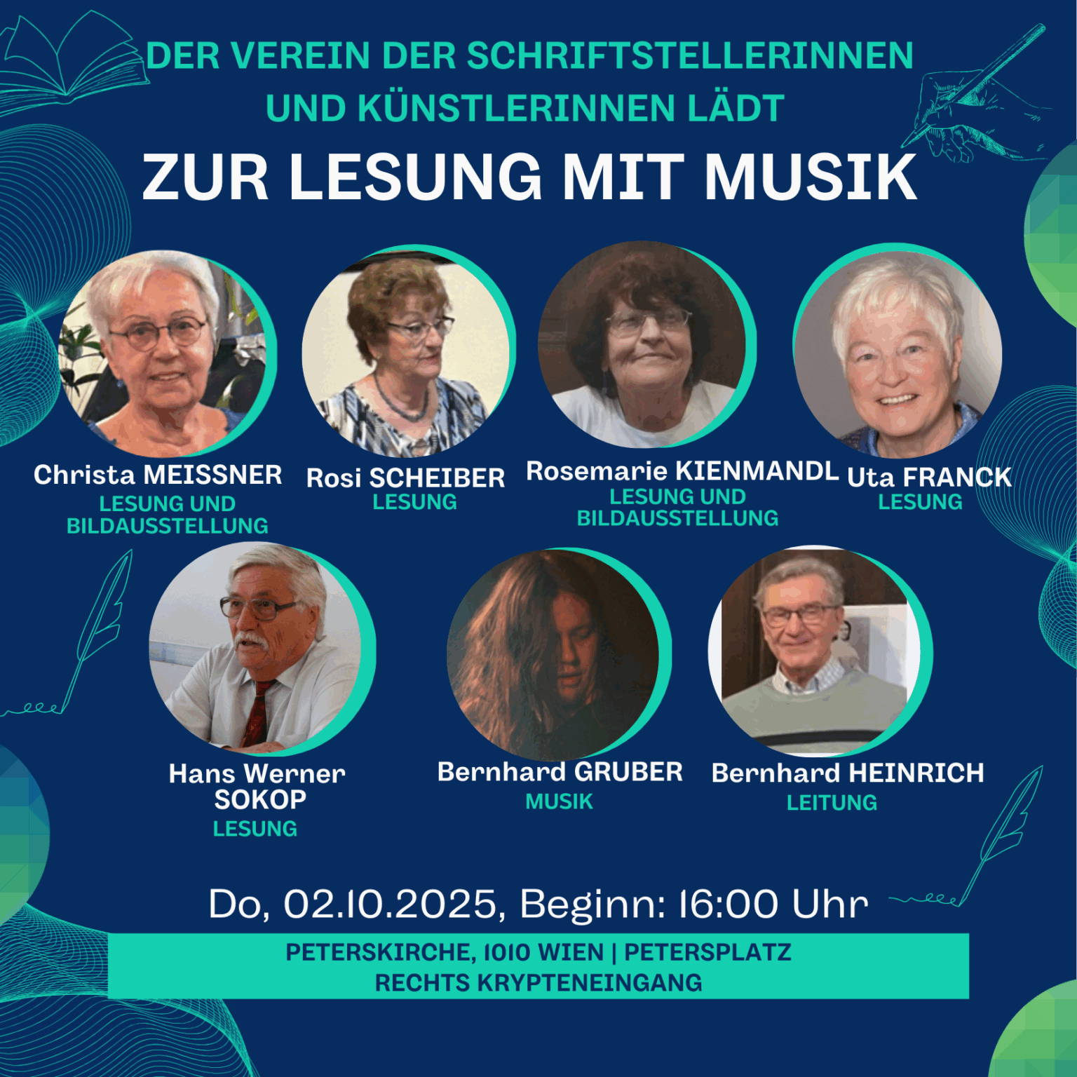 LESUNG MIT MUSIK IN DER PETERSKIRCHE - femvents.at